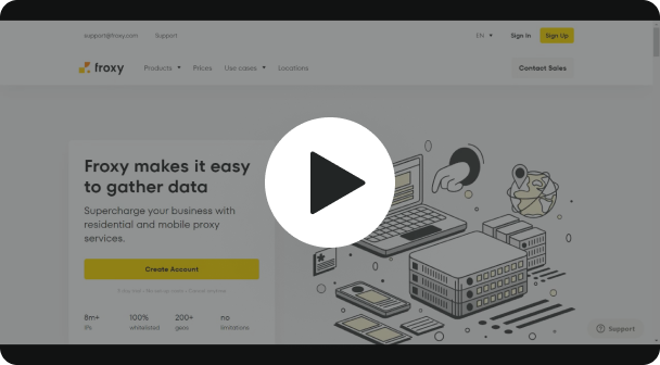 Sign up page | Froxy